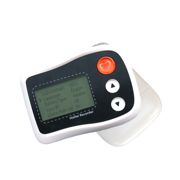 Small Portable Holter ECG Monitor Mini White LCD Recorder Up To 36 ...