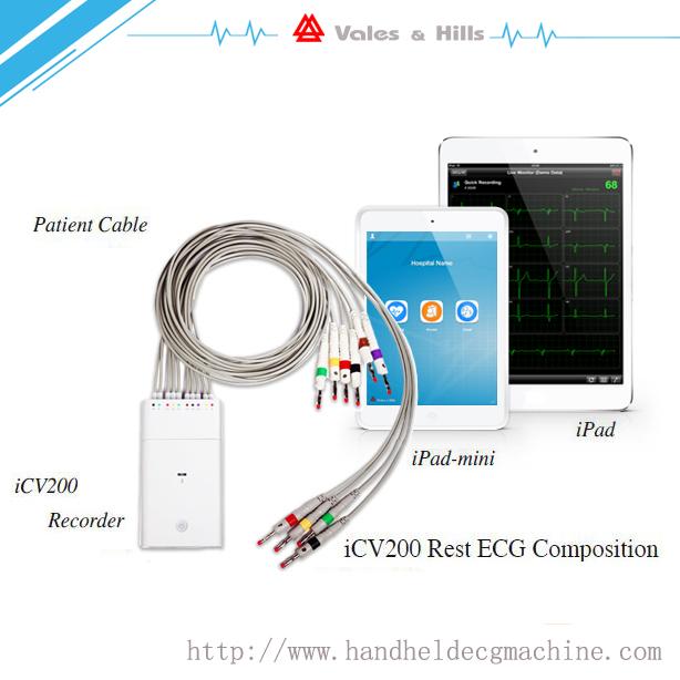 12 Channel Rest Ecg Monitoring Device / hand held heart monitor Based ...
