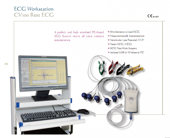 Usb / Wireless Connection Handheld Ecg Machine 100% Safety For Patient