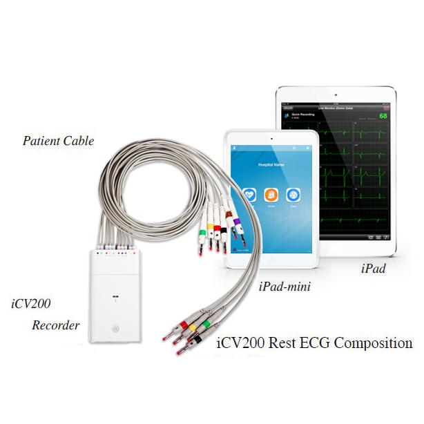 Portable ECG Recorder iPad ECG For Cardiogram Test , Home EKG Machine